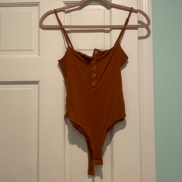 Lulus | Tops | Rust Body Suit With Buttons | Poshmark